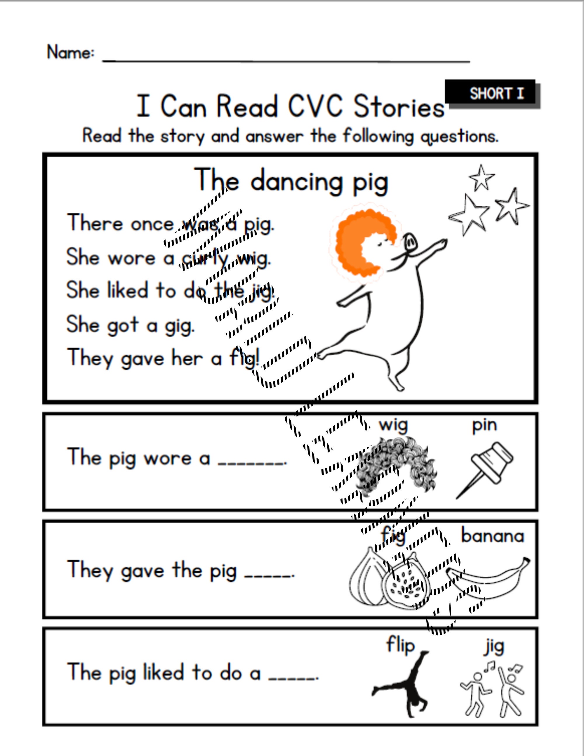 21 Printable CVC Worksheets. Prek and Kindergarten Reading and Writing ...