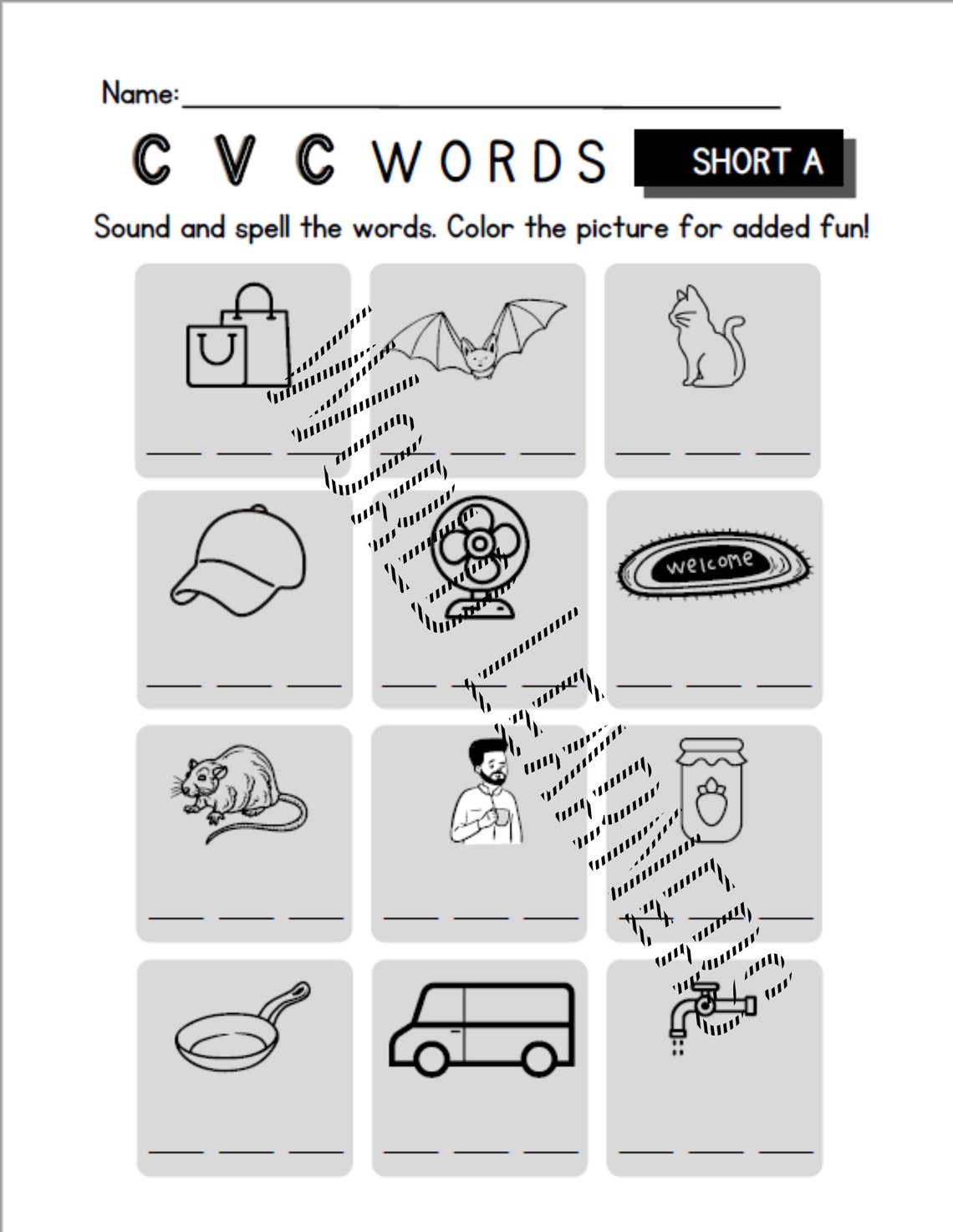 21 Printable CVC Worksheets. Prek and Kindergarten- Reading and Writing ...