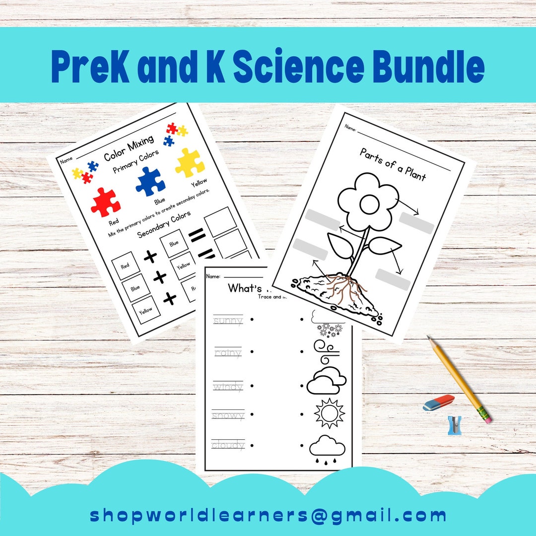 Downloadable Prek and K Science Worksheets - Etsy