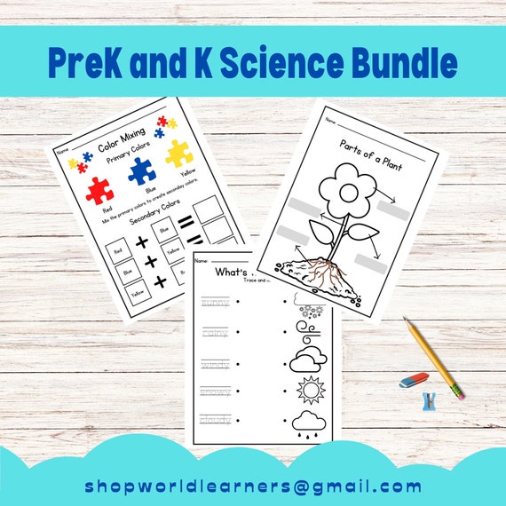 Downloadable Prek and K Science Worksheets - Etsy Australia