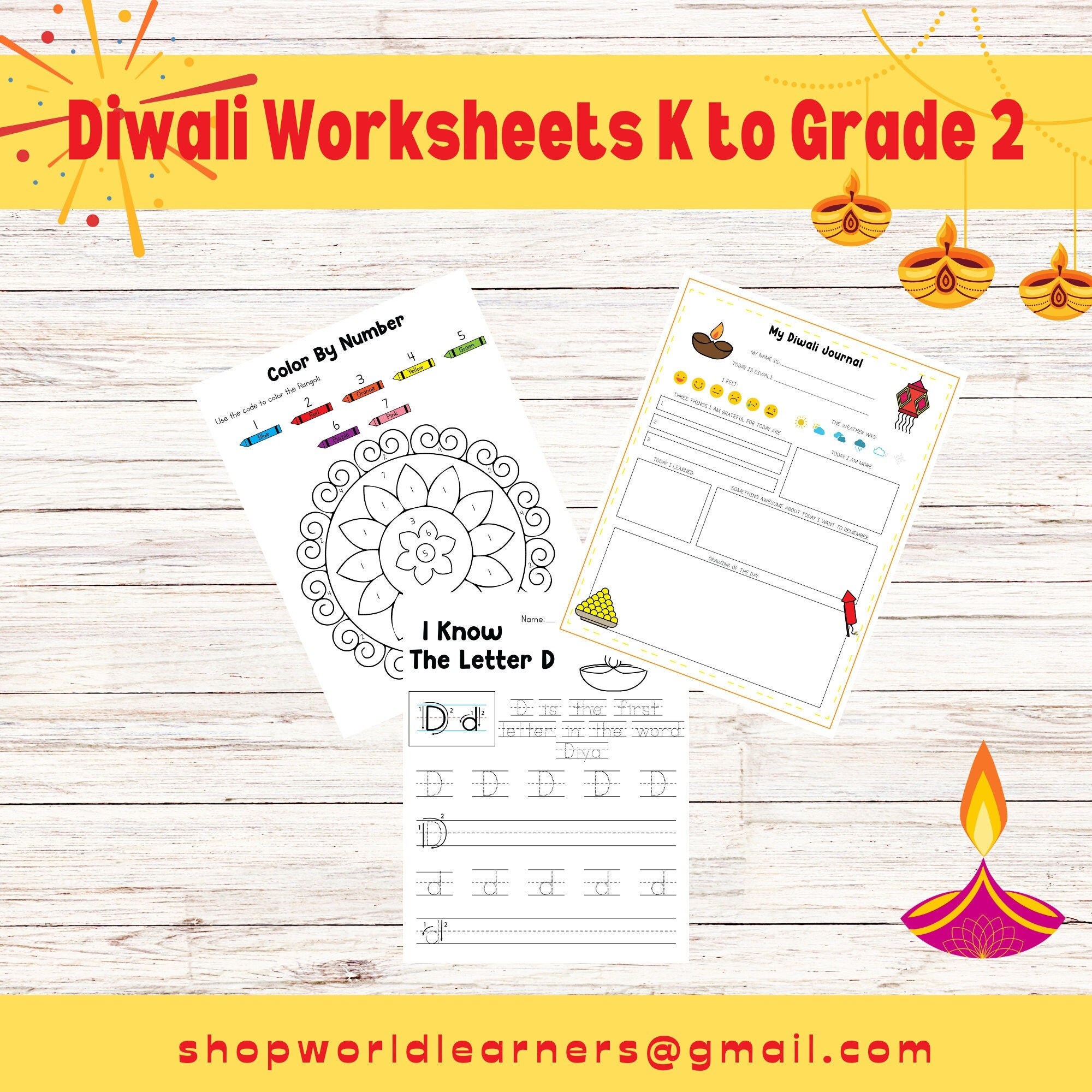 Diwali Kindergarten to Grade 2 ELA and Math Bundle - Etsy