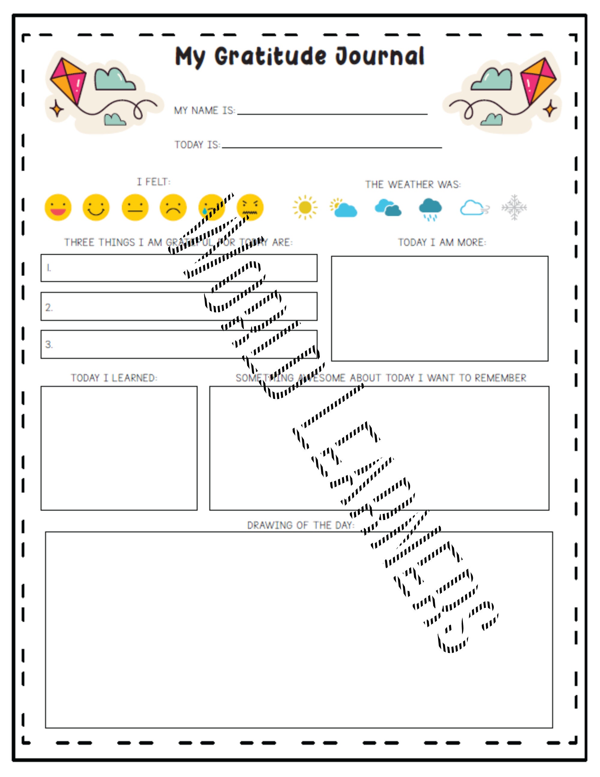 Kids Journal Affirmation and Coloring Pages - Etsy
