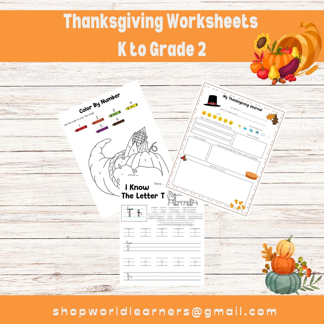 Thanksgiving Kindergarten to Grade 2 ELA and Math Bundle - Etsy