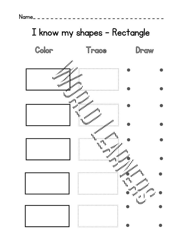 Downloadable Prek and K Shapes Worksheets - Etsy