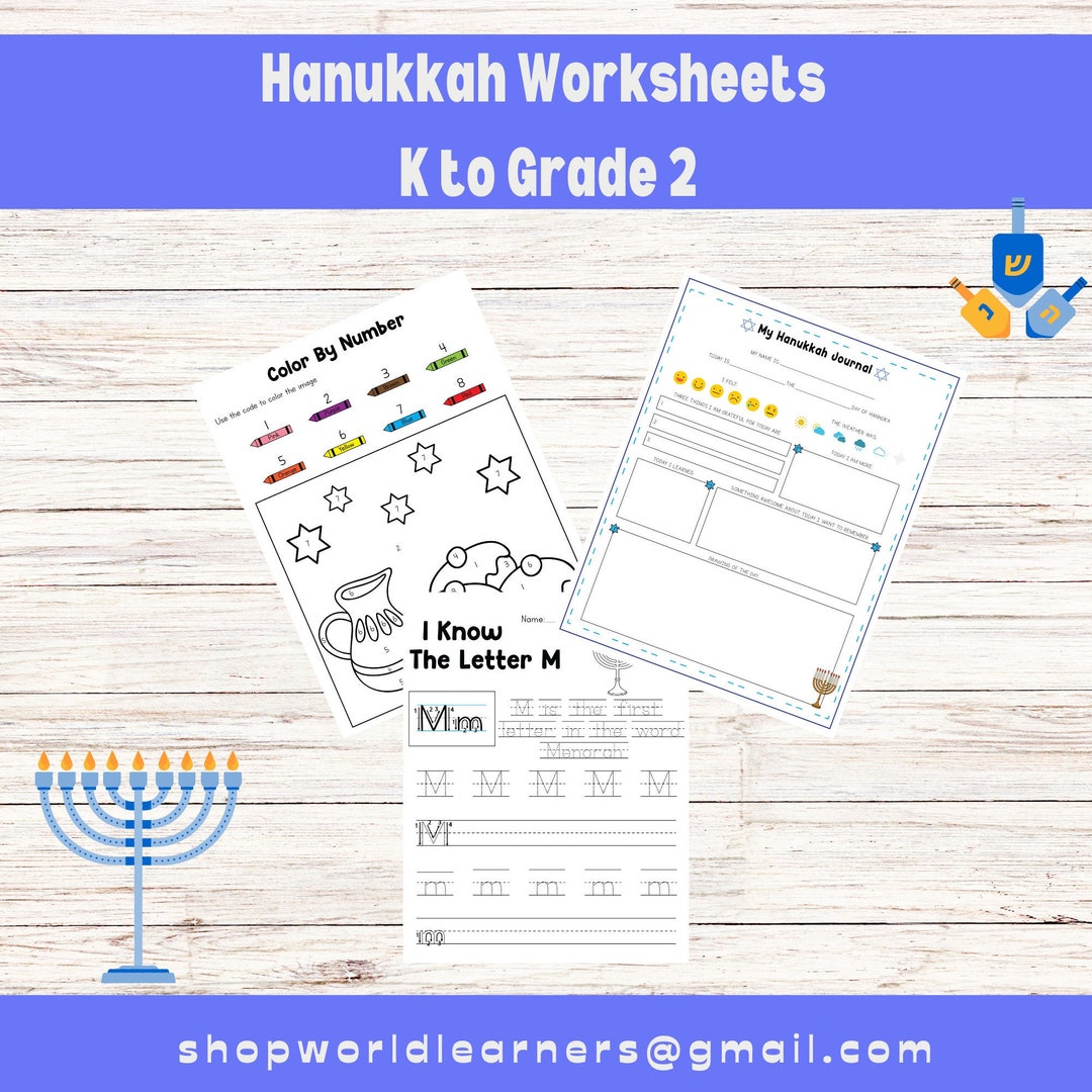 Hanukkah Kindergarten to Grade 2 ELA and Math Bundle - Etsy