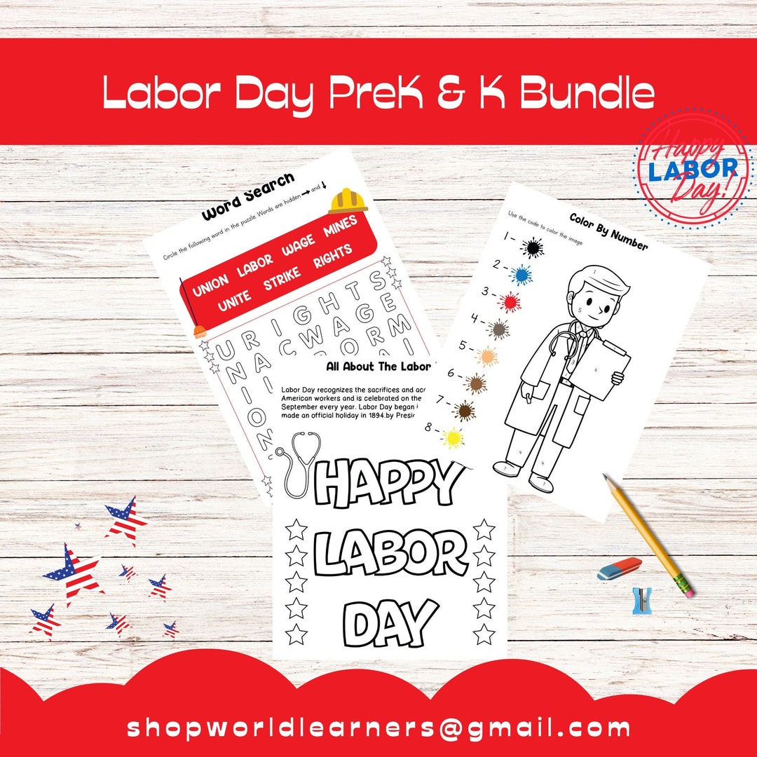 Labor Day Pre-k & Kindergarten ELA and Math Bundle - Etsy
