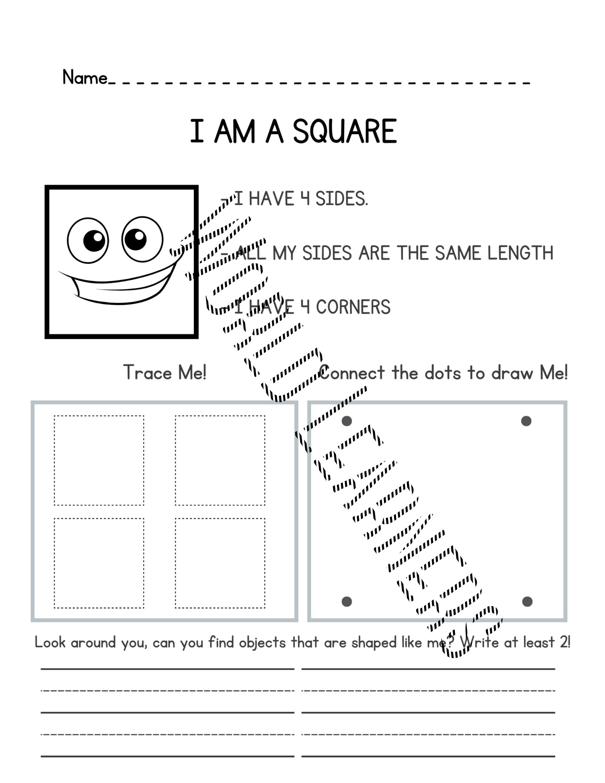 Downloadable Prek and K Shapes Worksheets - Etsy