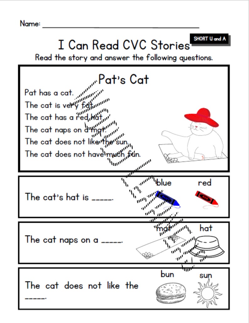 21 Printable CVC Worksheets. Prek and Kindergarten Reading and Writing ...