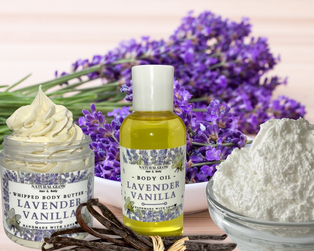 Lavender Vanilla Body Care Set – Whipped Butter, Scrub & Oil - Etsy