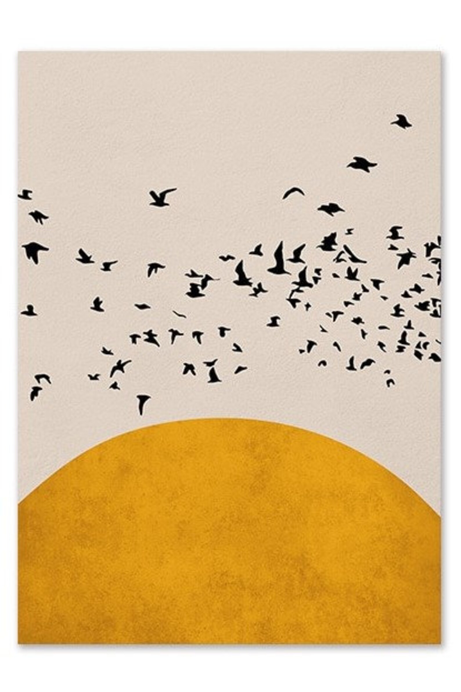 Abstract Landscape Painting With Thousands of Birds, Wall Art Pictures ...