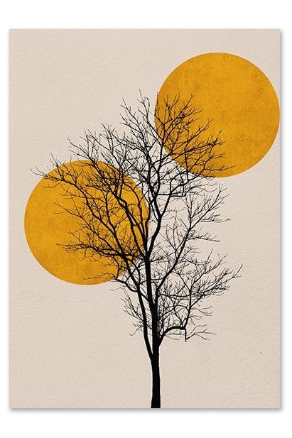 Abstract Landscape Painting With Thousands of Birds, Wall Art Pictures ...