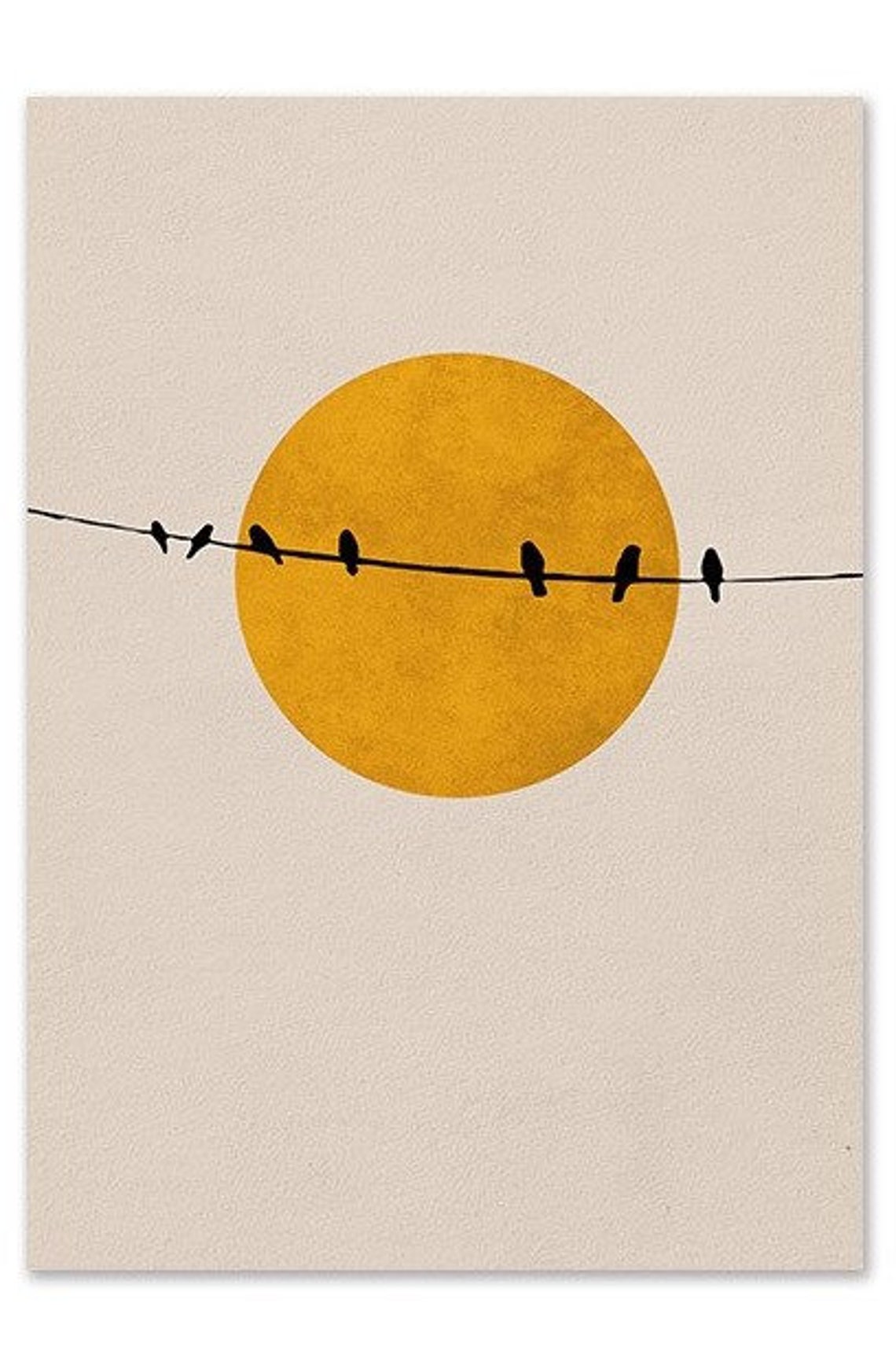 Abstract Landscape Painting With Thousands of Birds, Wall Art Pictures ...