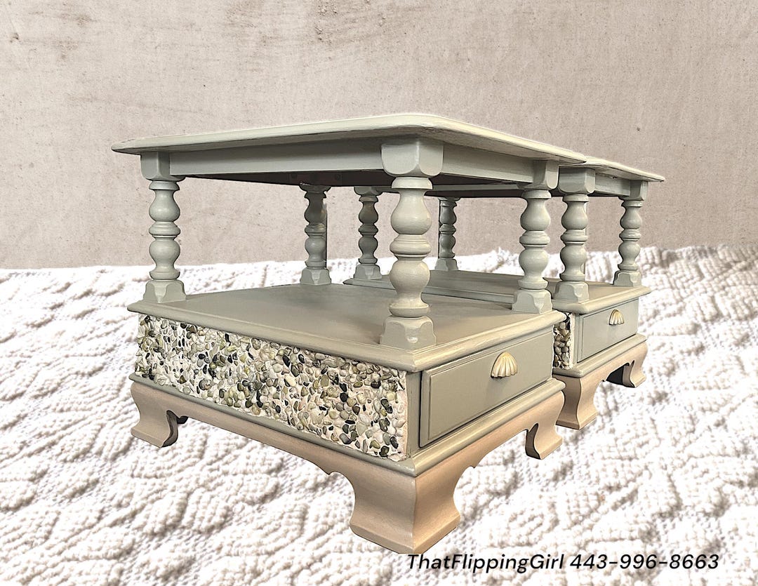 Ethan Allen Two Tiered Coastal End Tables//nightstands//side Tables - Etsy