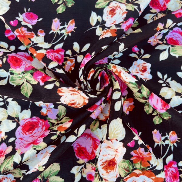 Rose Print Fabric - Etsy
