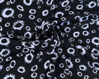 Satin Sunflowers Fabrics Print by the Yard Flowers Plants - Etsy