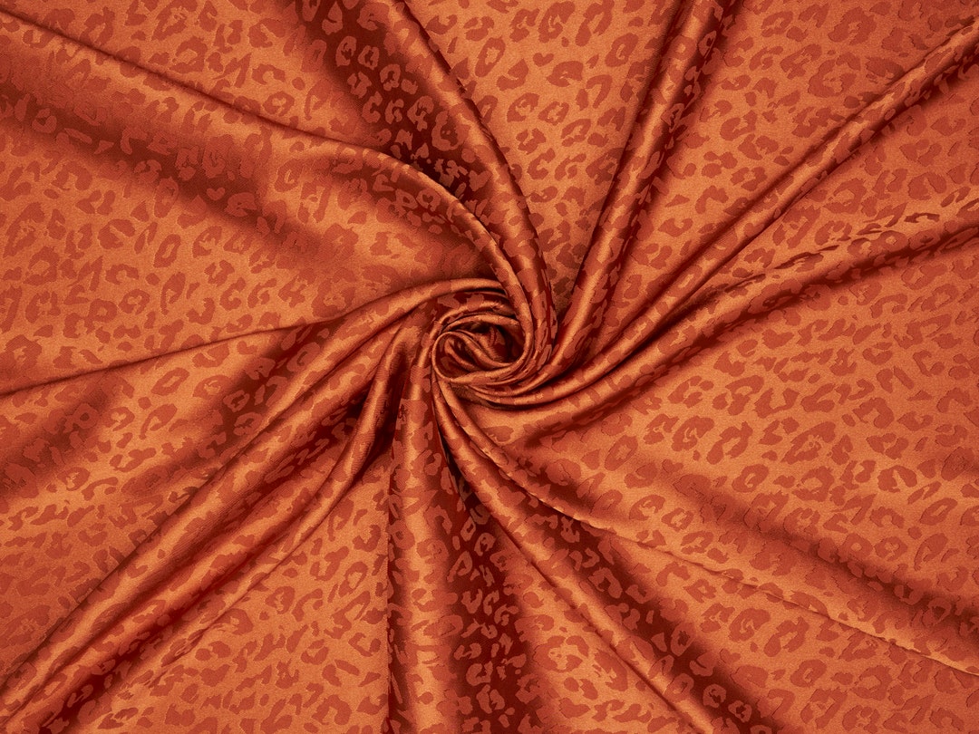 Cheetah Jacquard Silky Jacquard Satin With Stretch Fabric Sold by the ...