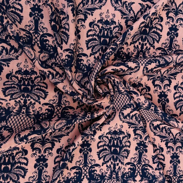 Pink Damask Fabric - Etsy