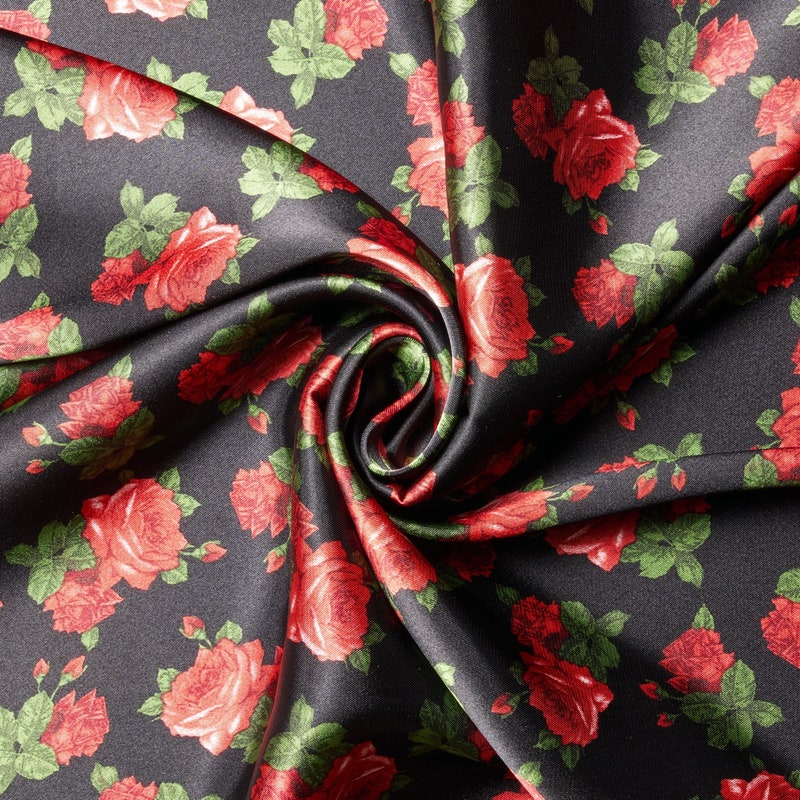 Red Rose Fabric - Etsy
