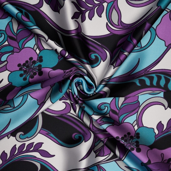 Purple Floral Upholstery Fabric - Etsy