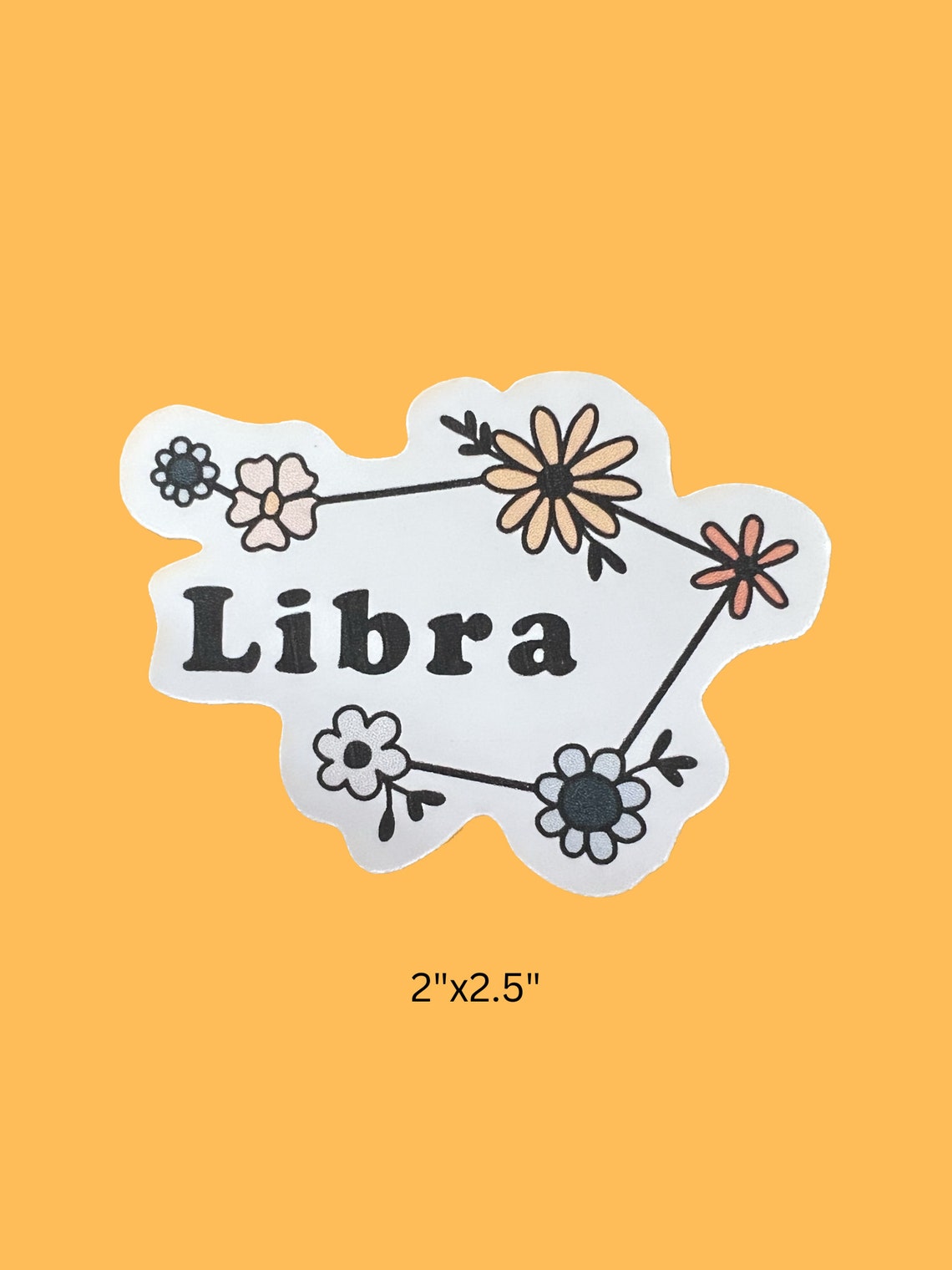 Libra Zodiac Sign Sticker Vinyl Sticker Floral Zodiac - Etsy