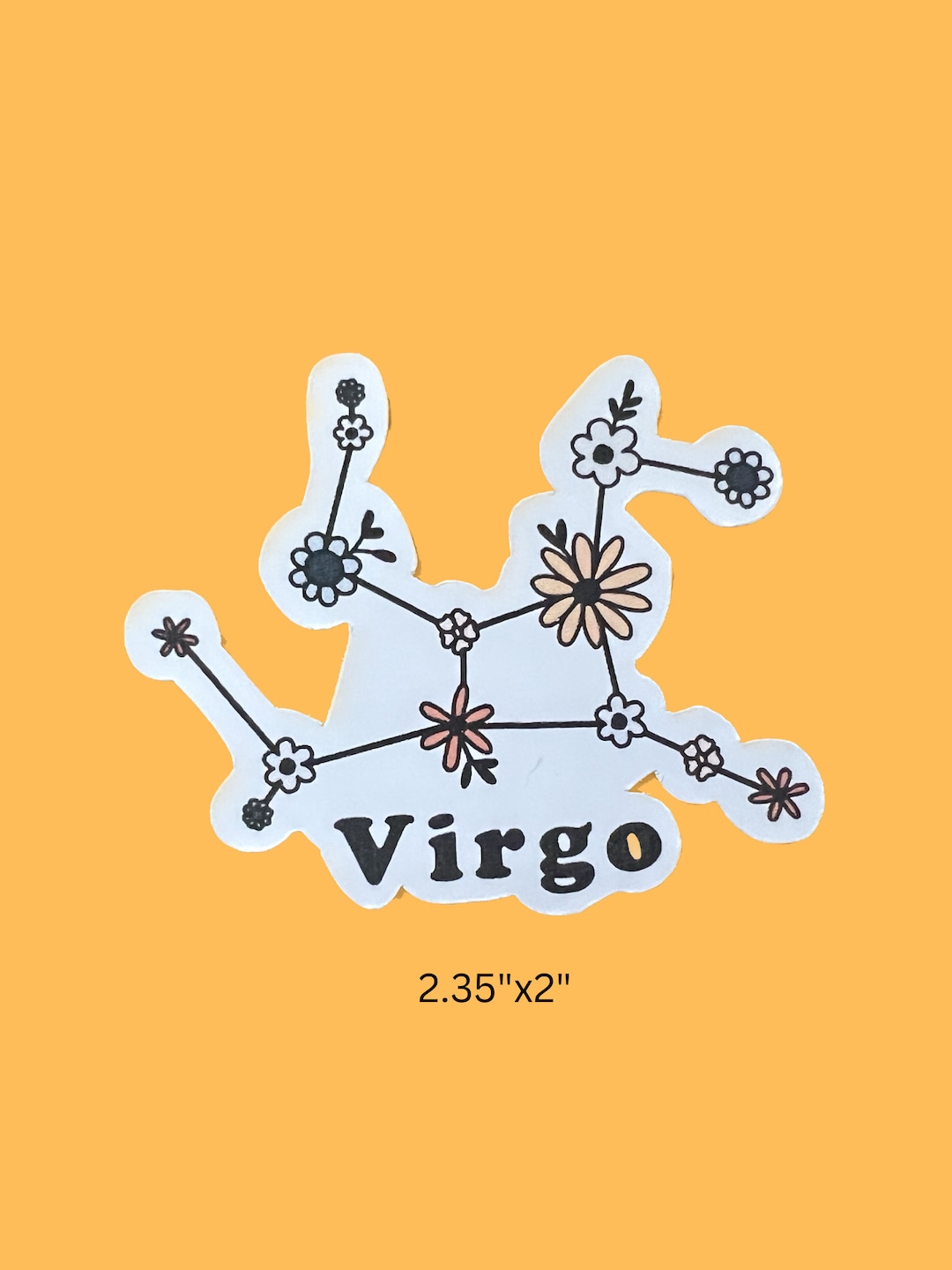 Virgo Zodiac Sign Sticker Vinyl Sticker Floral Zodiac - Etsy