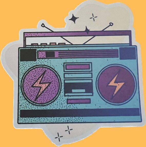 80's Boom Box Sticker Trendy Sticker Nostalgia Sticker - Etsy