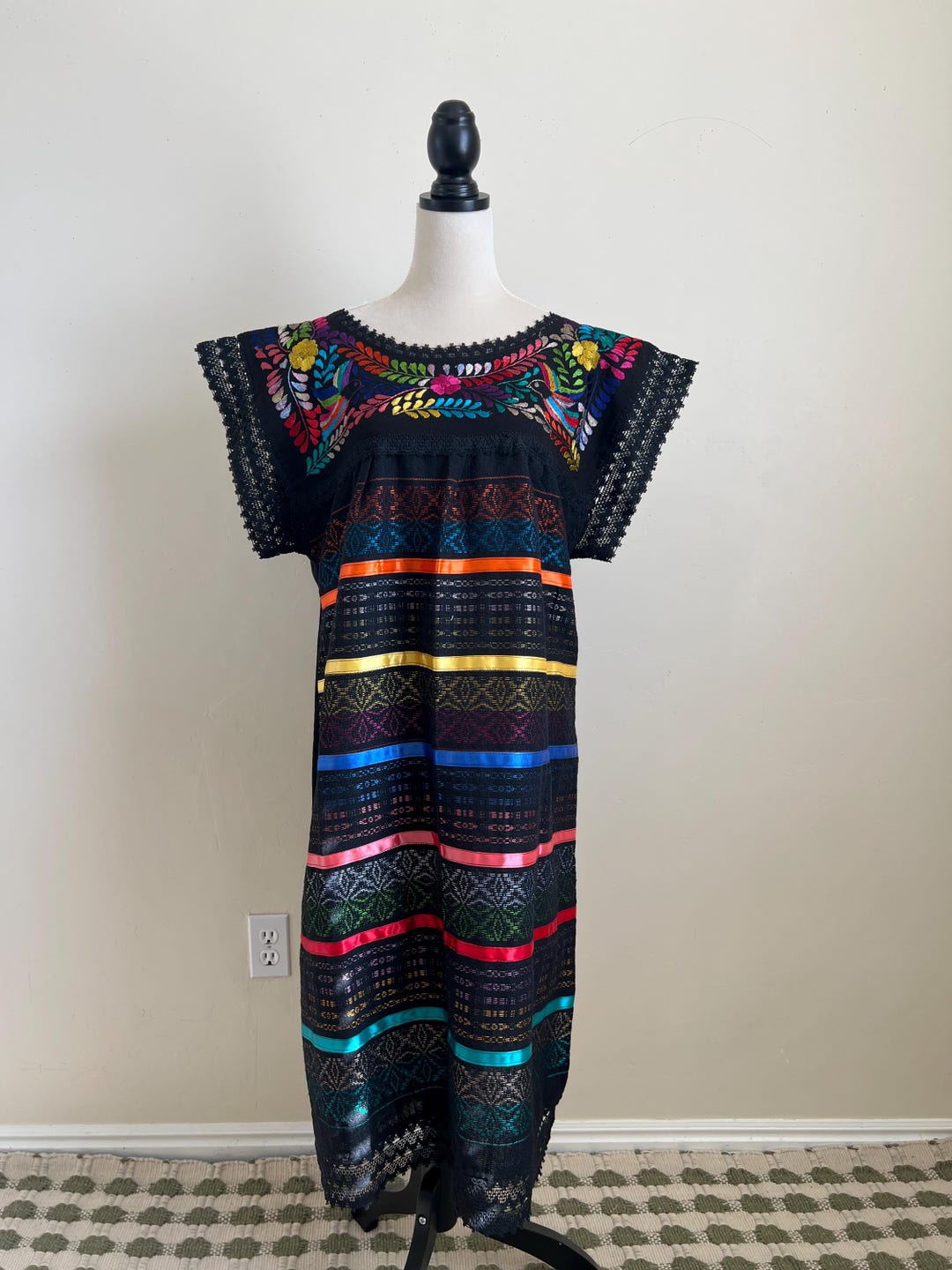 Mexican Huipil Dress, Handmade on Back-strap Loom, Paloma Liston Dress, Artisanal Woven Dress ...