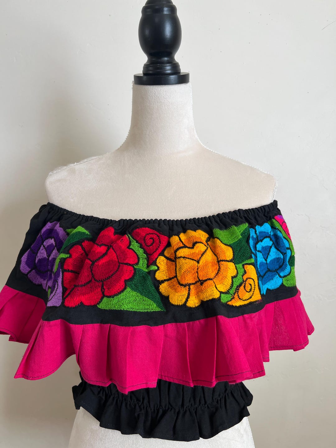 Campesina Mexican Top, Embroidered Blouse, off Shoulder Crop Top, Fits ...