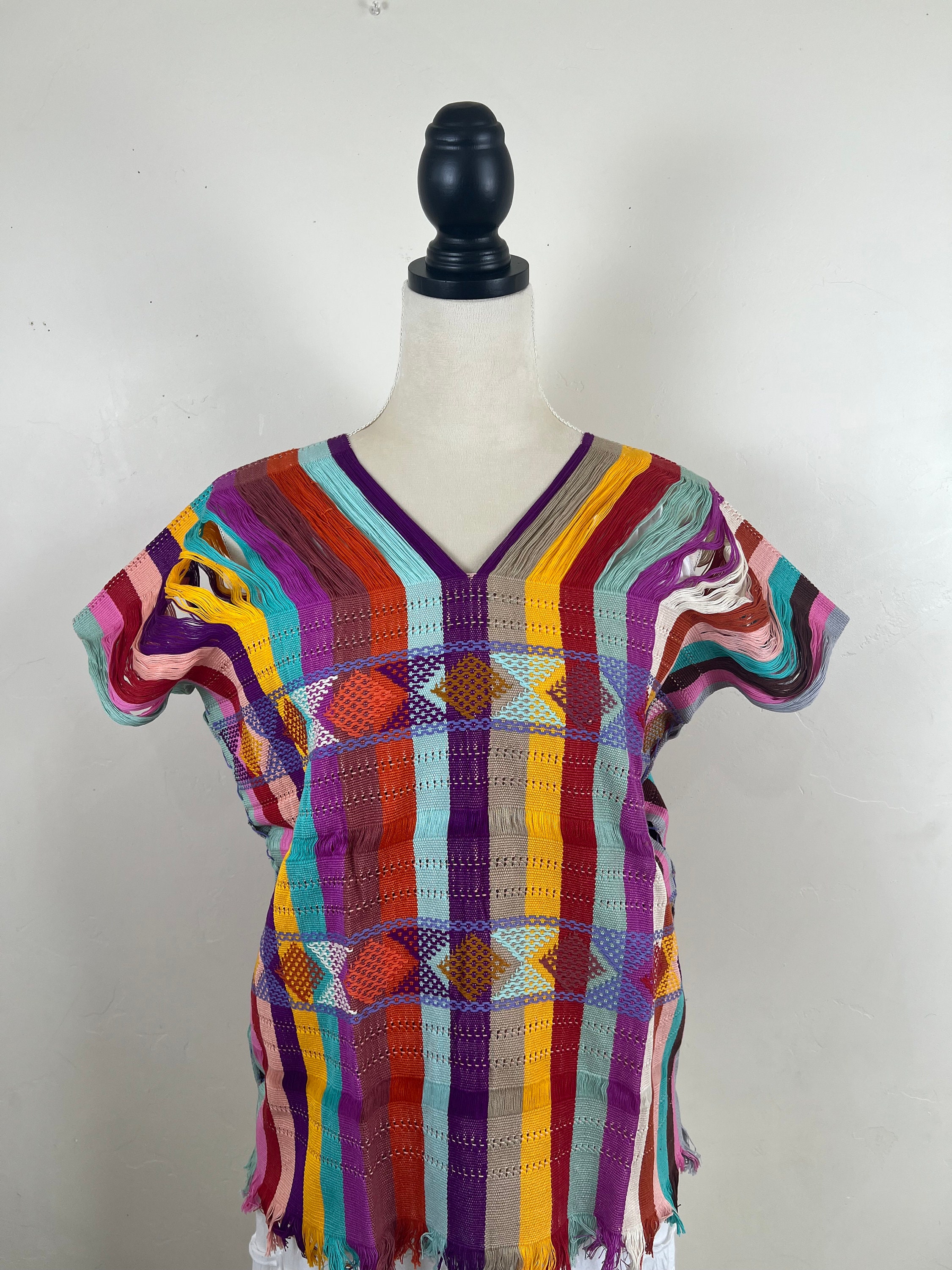 Woven Mexican Blouse, Mexican Huipil, Hand Woven Top, Artisanal ...