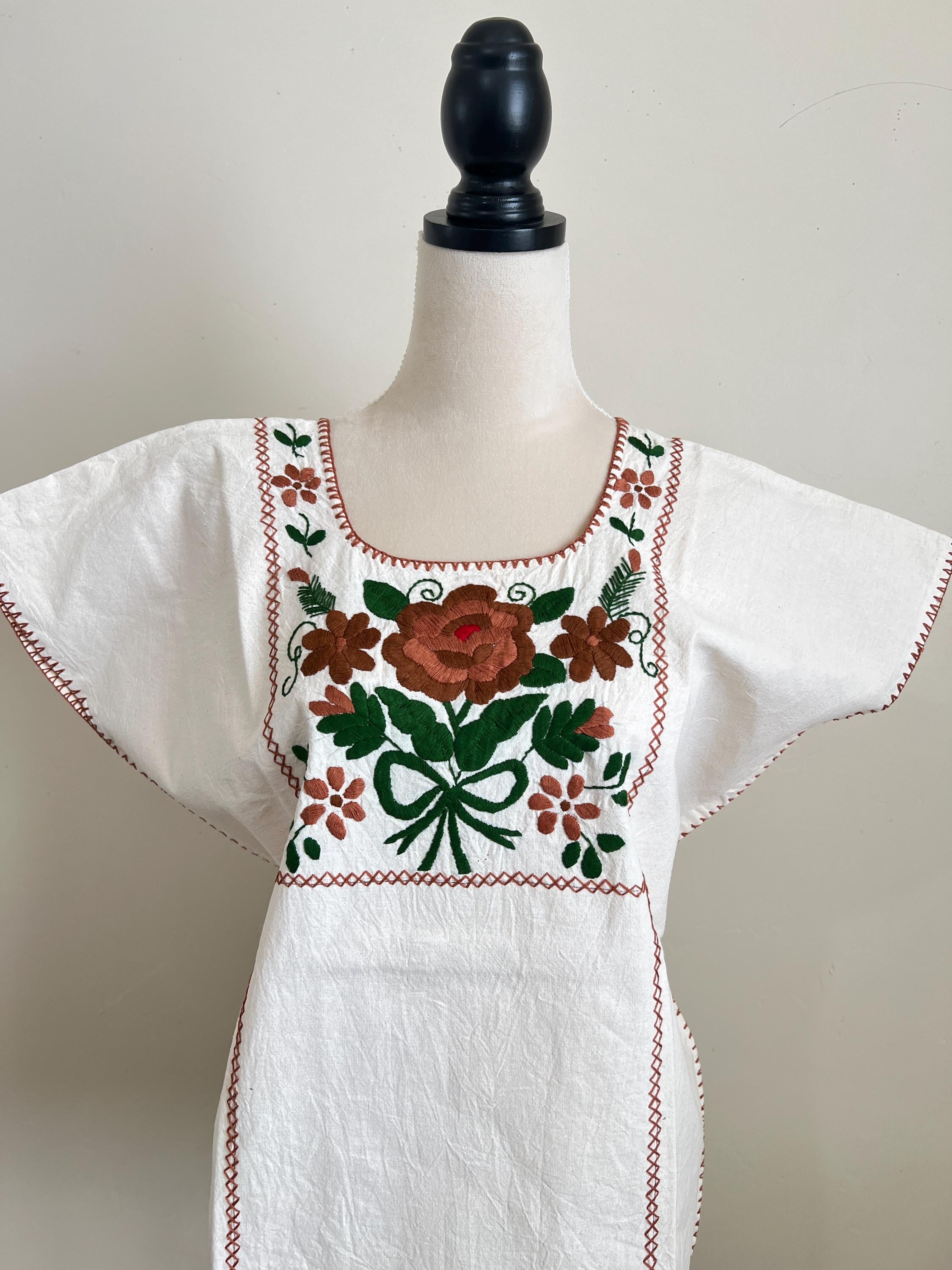Handmade Embroidered Manta Cotton Mexican Blouse, M/L/XL - Etsy
