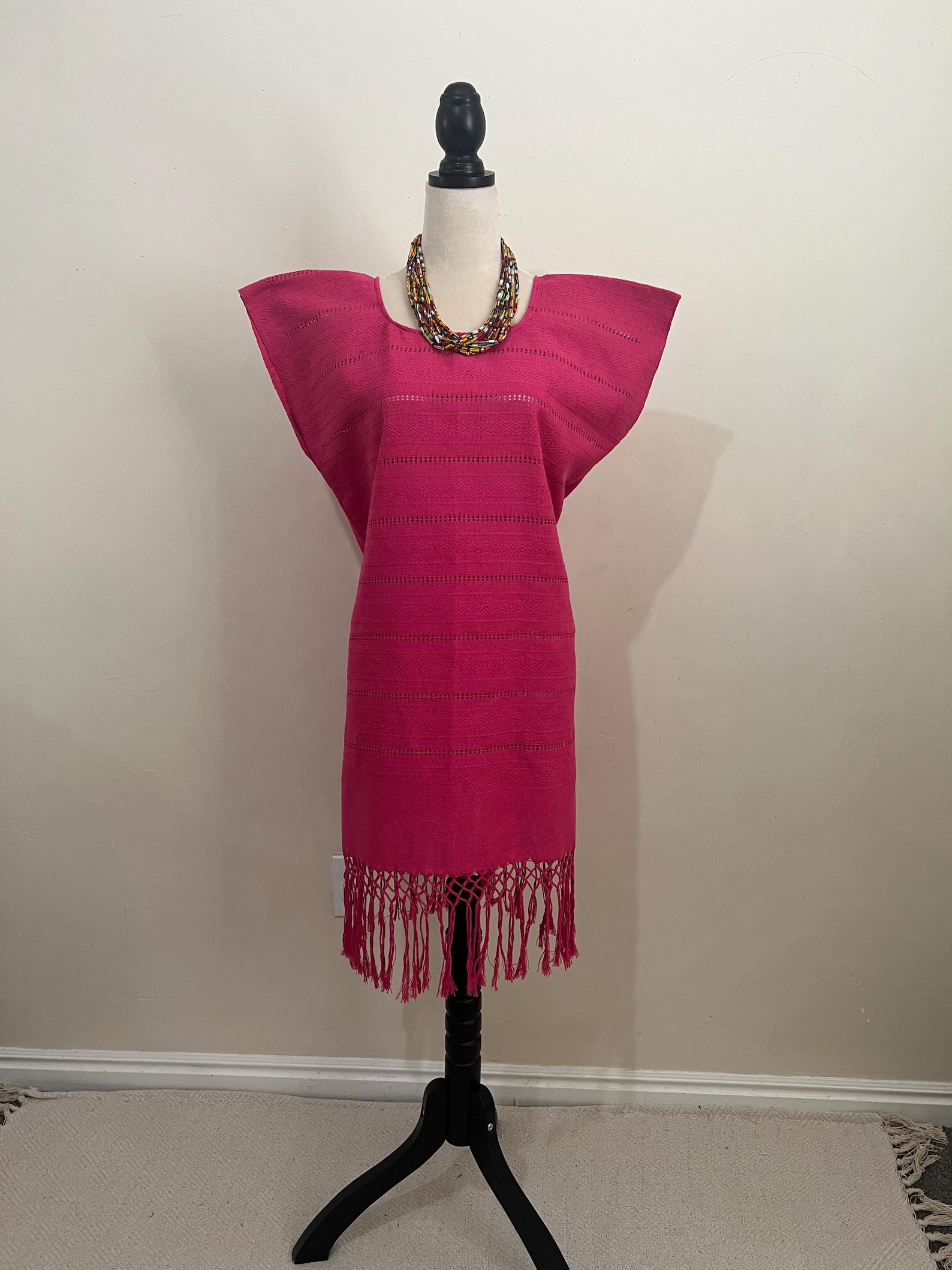 Mexican Huipil Dress, Handmade on A Back-strap Loom, Artisanal Woven ...