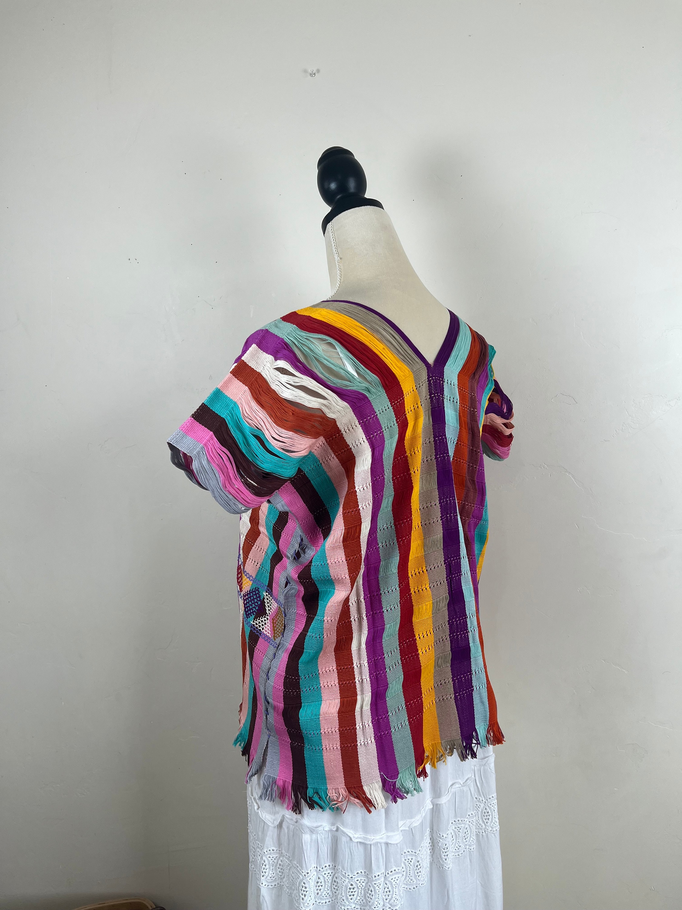 Woven Mexican Blouse, Mexican Huipil, Hand Woven Top, Artisanal ...