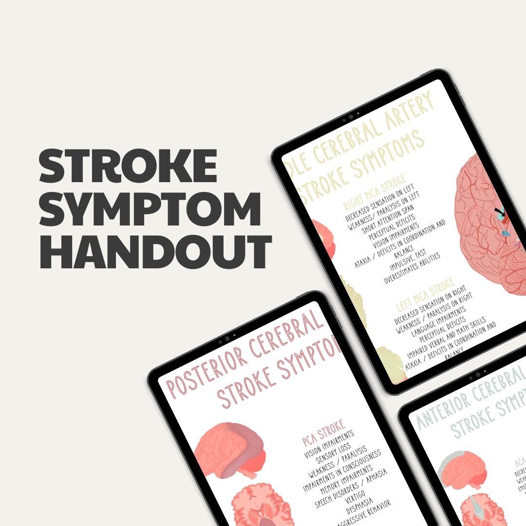 Stroke Symptoms by Artery Territory | Neuro Cheat Sheet | PT • OT ...