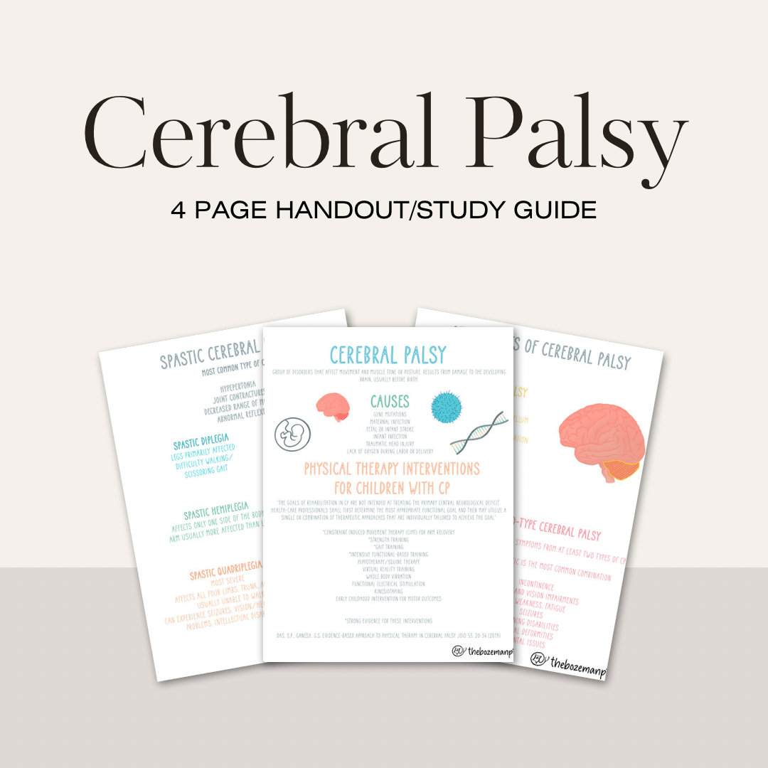 Cerebral Palsy Education Handout and Study Guide - Etsy