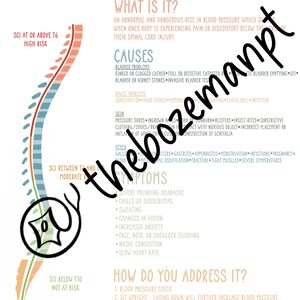 Autonomic Dysreflexia Handout: Spinal Cord Injury Study Guide (PDF) - Etsy