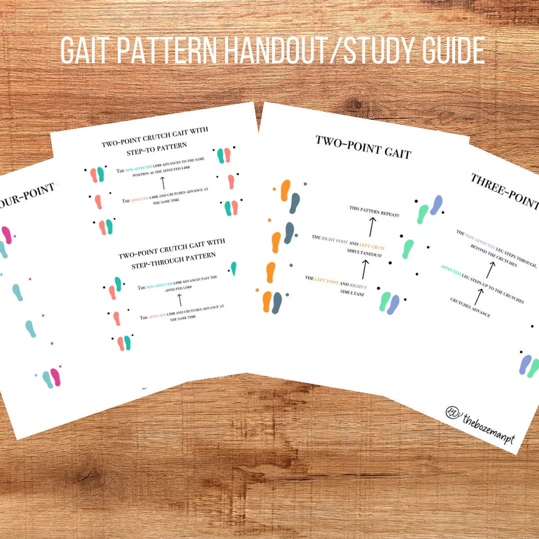 Gait Training Handouts - Physical Therapy, Crutches, Rehabilitation ...