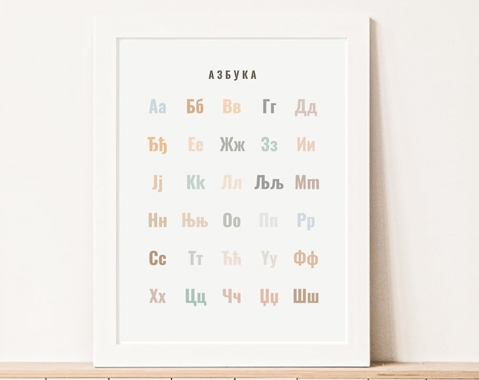 Azbuka kyrillisches Alphabet Poster - Serbien - Etsy.de