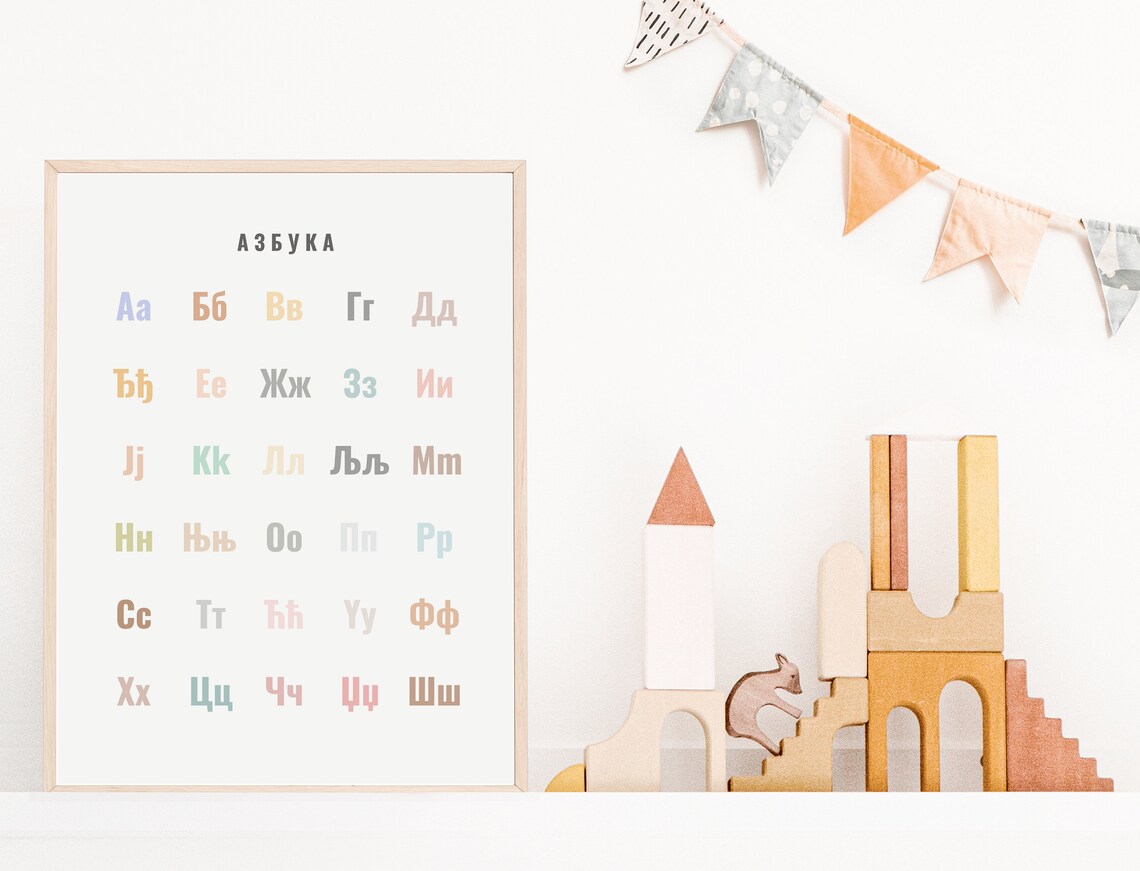 Serbian Alphabet Poster, Balkan, Kids Digital Print, Serbian Poster, Serbisch, Baby Shower Gift ...