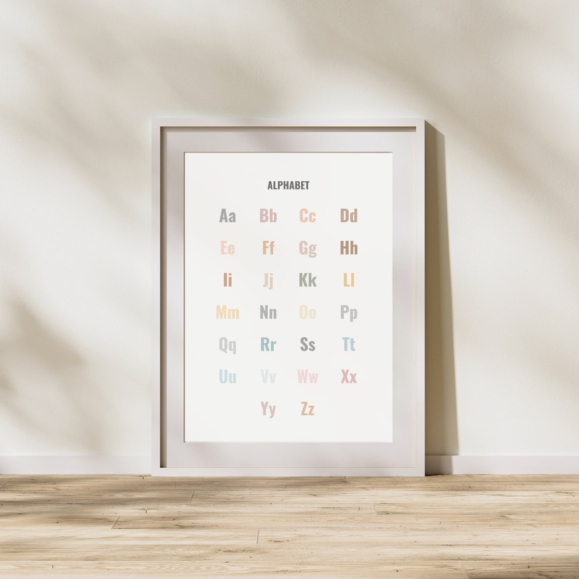 Pastel ABC Poster Minimalistic Alphabet Printable Wall Art - Etsy