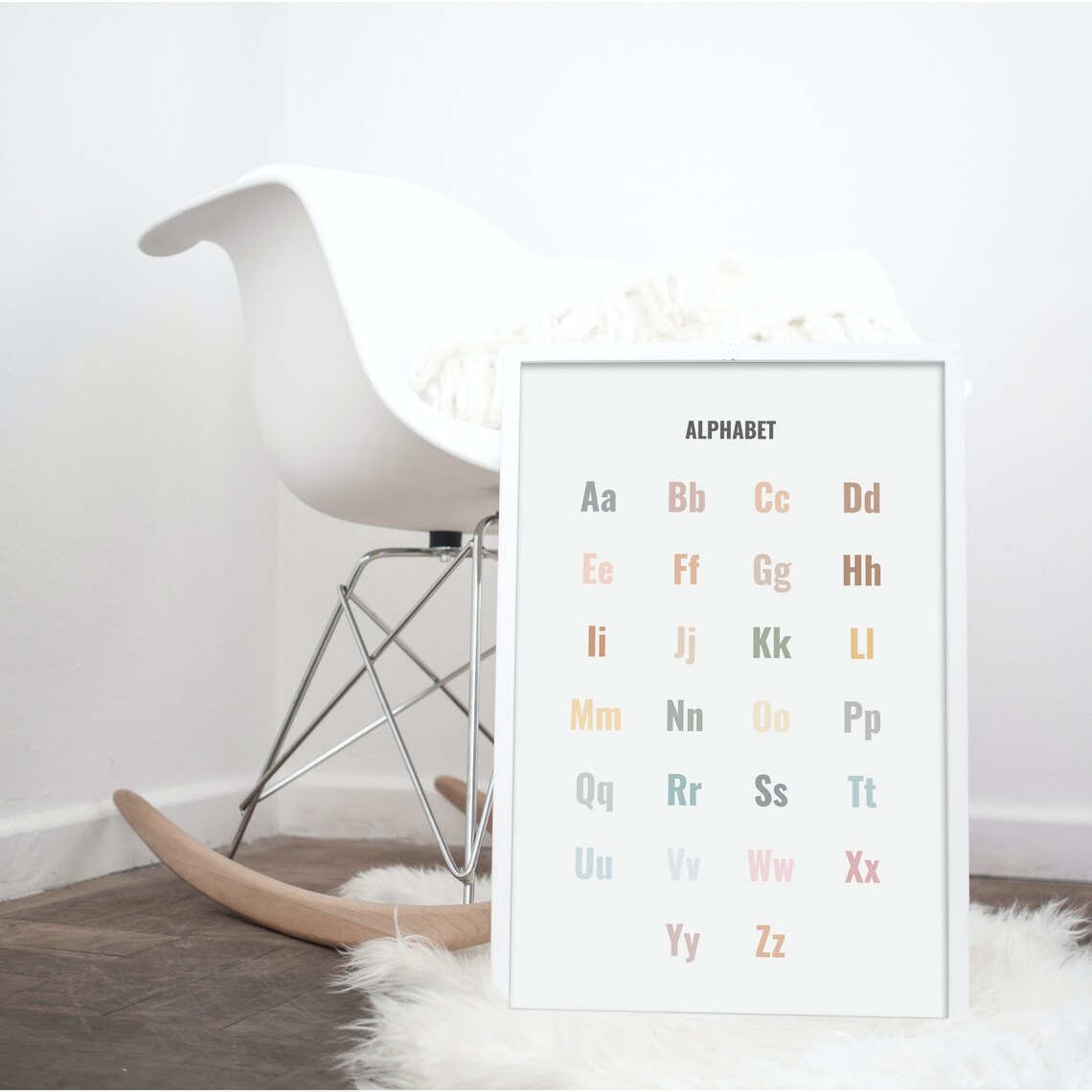 Pastel ABC Poster Minimalistic Alphabet Printable Wall Art - Etsy