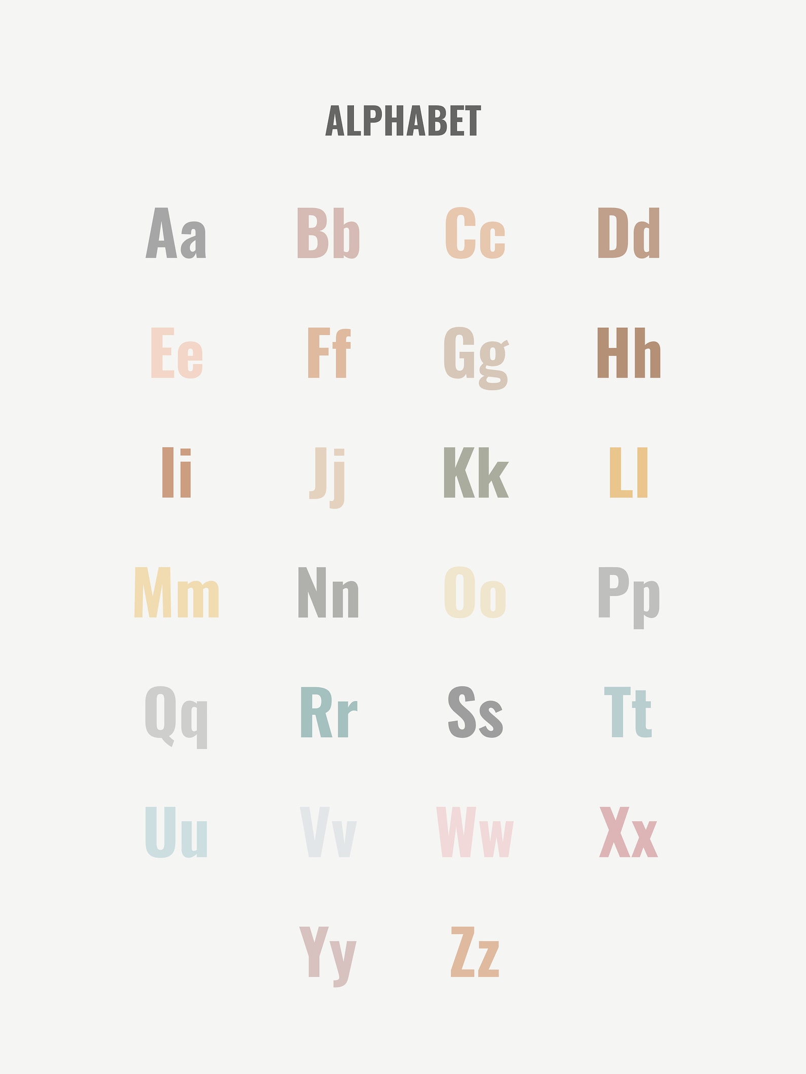 Pastel ABC Poster - Minimalistic Alphabet - Printable Wall Art - Boho ...