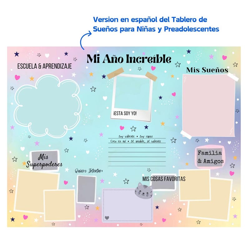Vision Board for Kids & Tweens • Tablero De Sueños Para Niñas Y ...