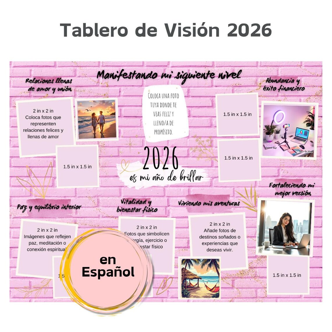 Vision Board 2026 Y Guía En Español Para Manifestar Metas Y Propósito ...