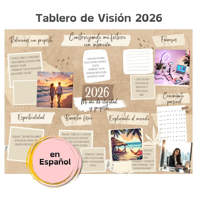 Vision Board 2026 en Español – Guía y Plantilla para Manifestar Metas ...
