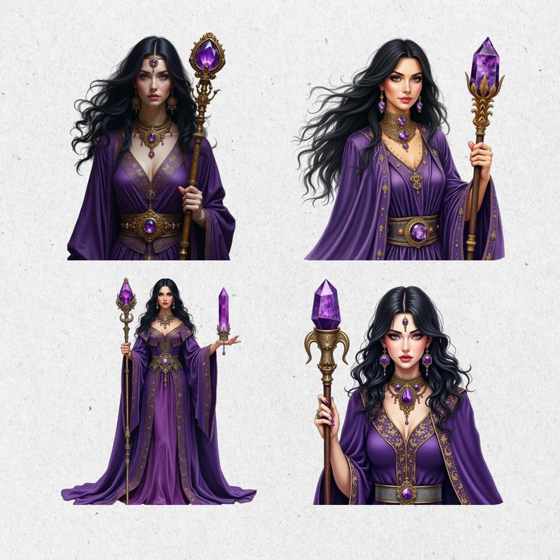 Mystical High Priestess Witch Collection High-resolution Fantasy Art - Etsy
