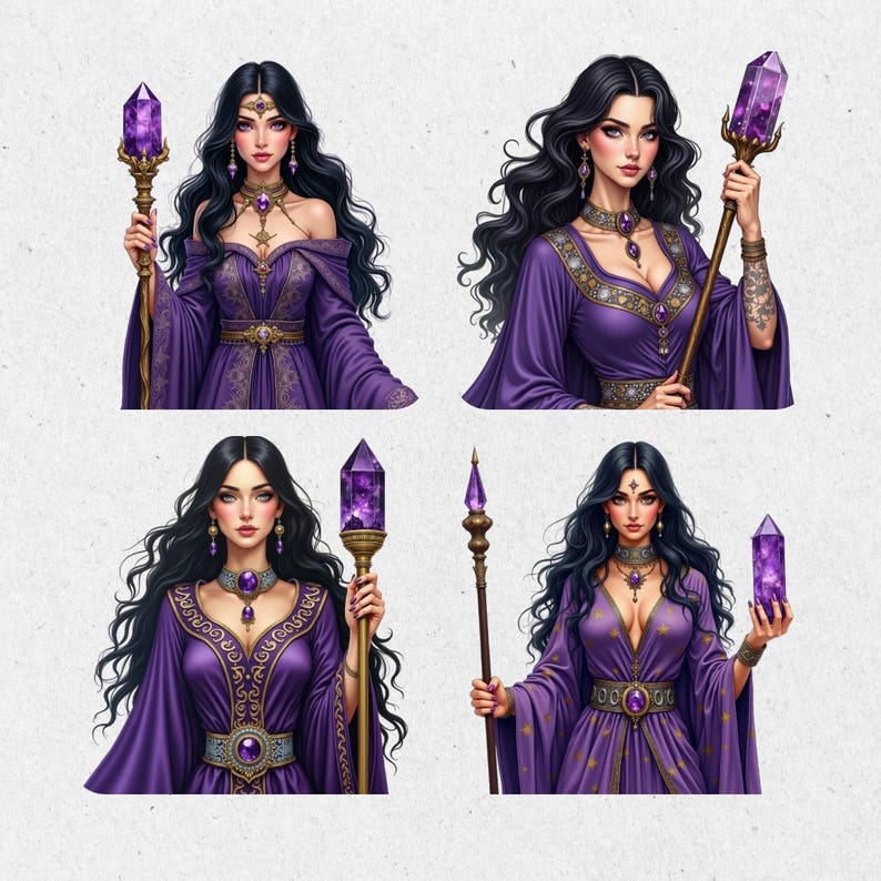 Mystical High Priestess Witch Collection – High-resolution Fantasy Art ...