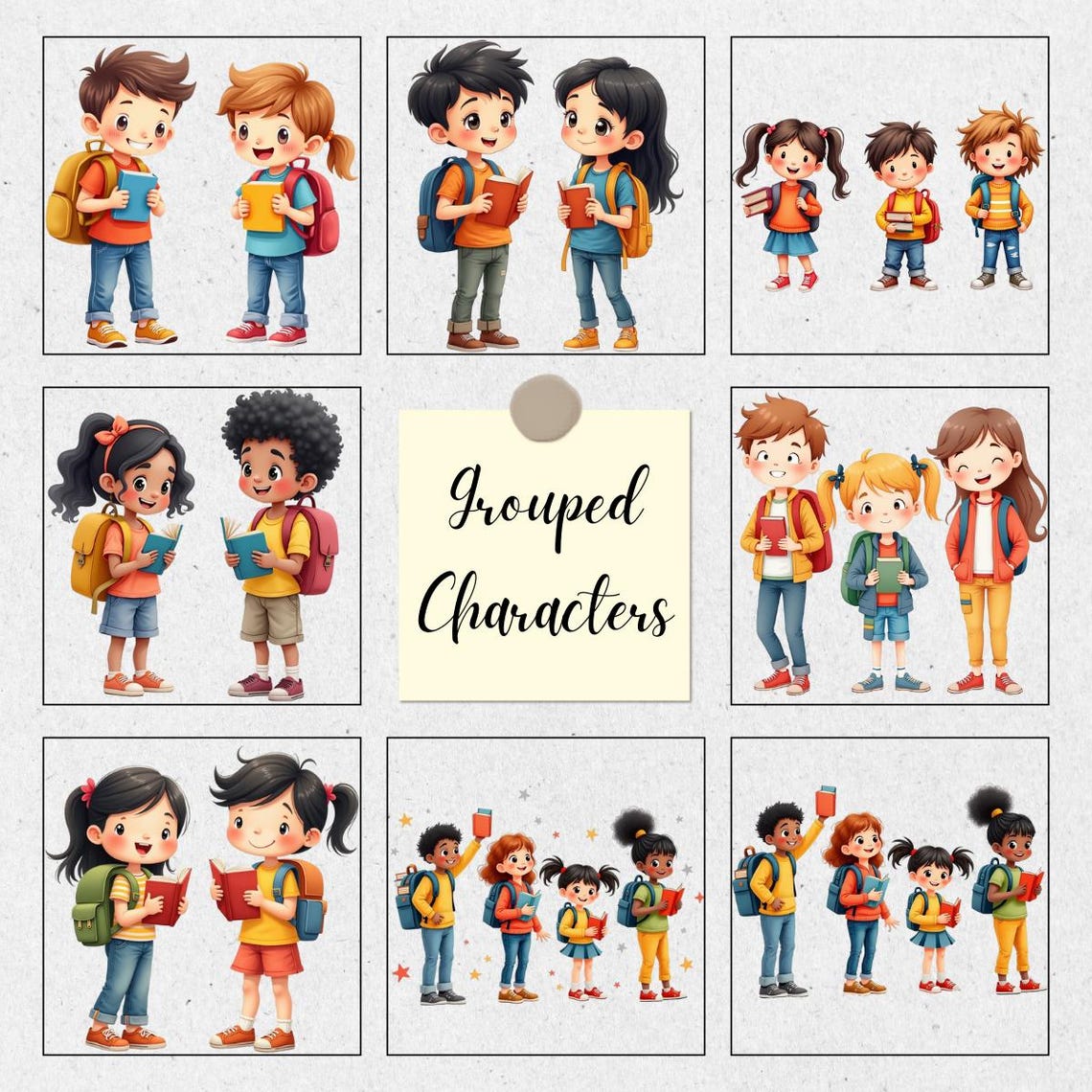 Kids School Clip Art Collection 30 High-resolution Pngs Grouped ...