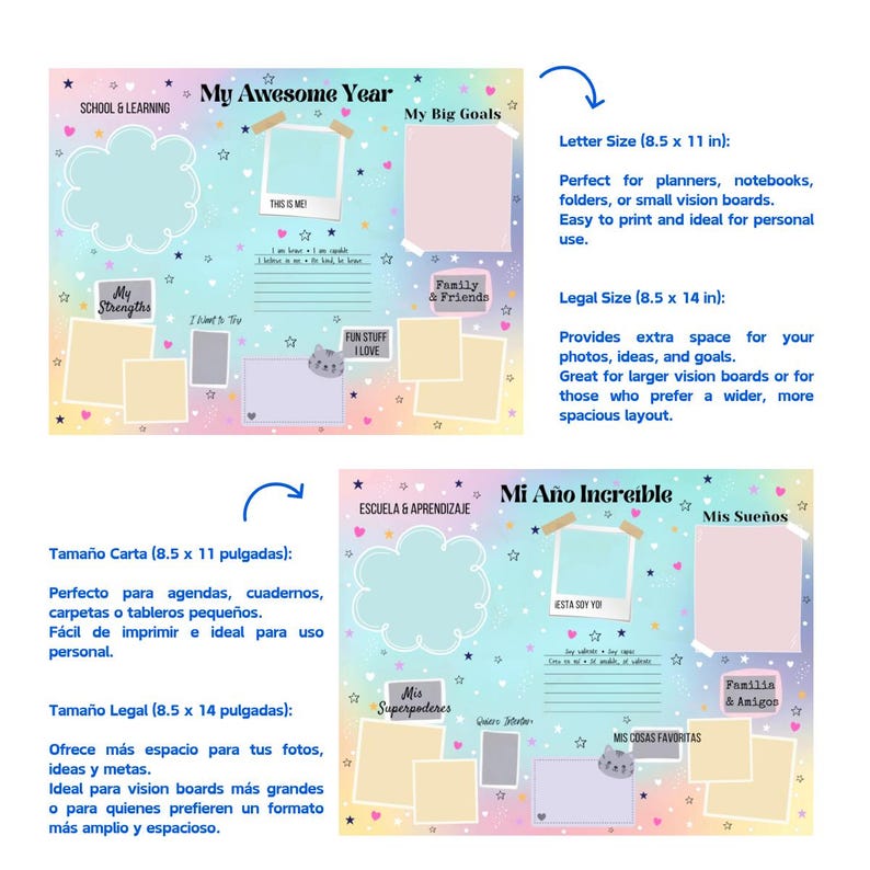 Vision Board for Kids & Tweens • Tablero De Sueños Para Niñas Y ...