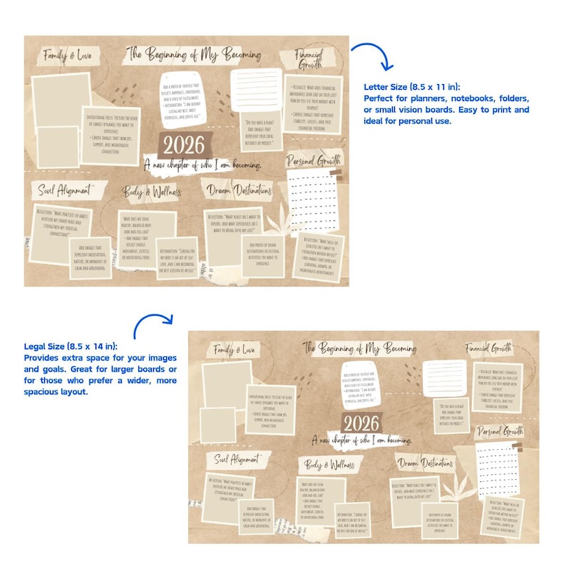 2026 Vision Board Template – A New Chapter of Who You Are Becoming - Etsy