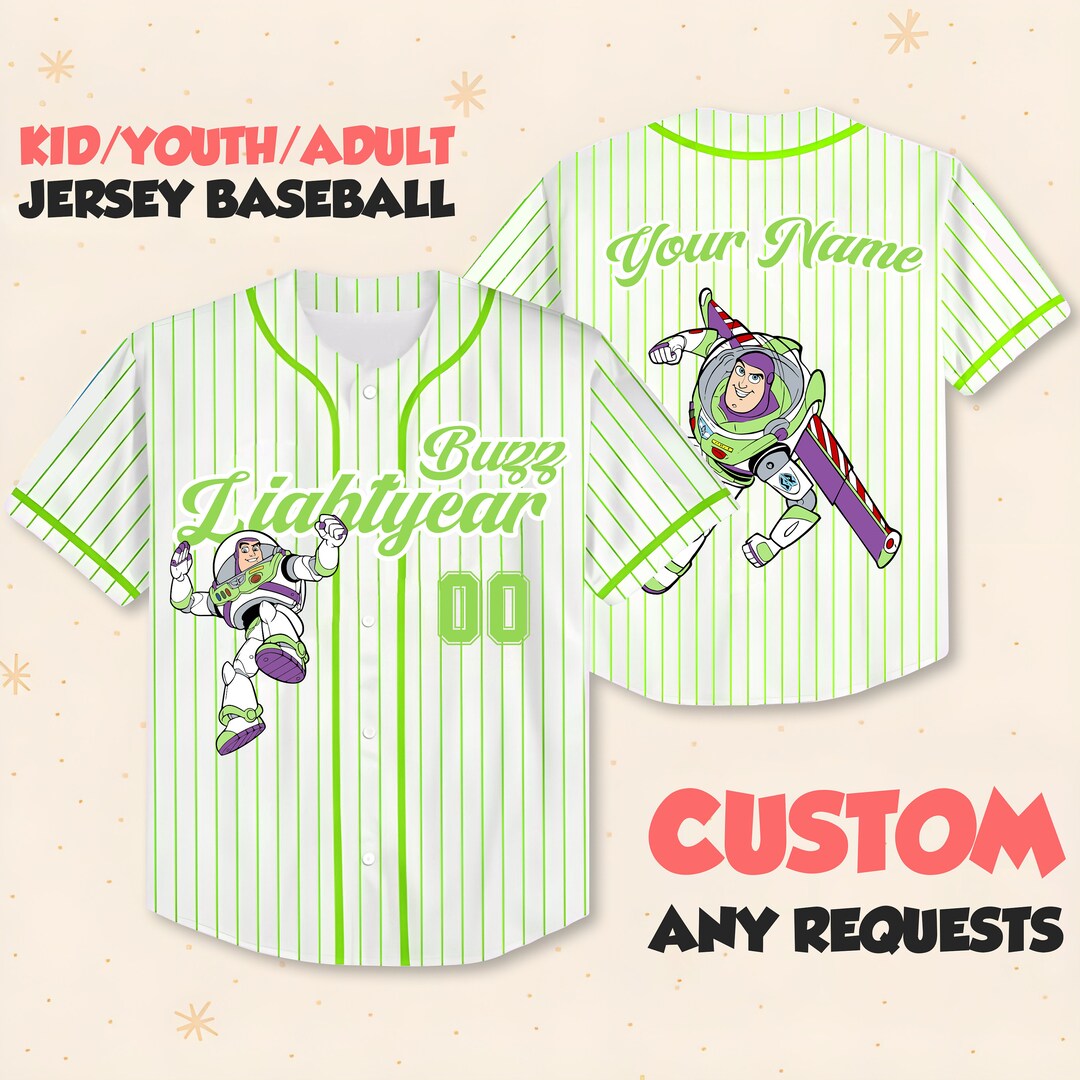 Custom Disney Buzz Lightyear Toy Story Baseball, Custom Kids, Youth ...
